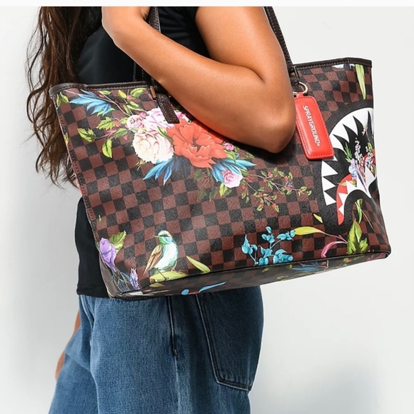 Sprayground | Bags | Sprayground Floral Checkered Tote Bag | Poshmark
